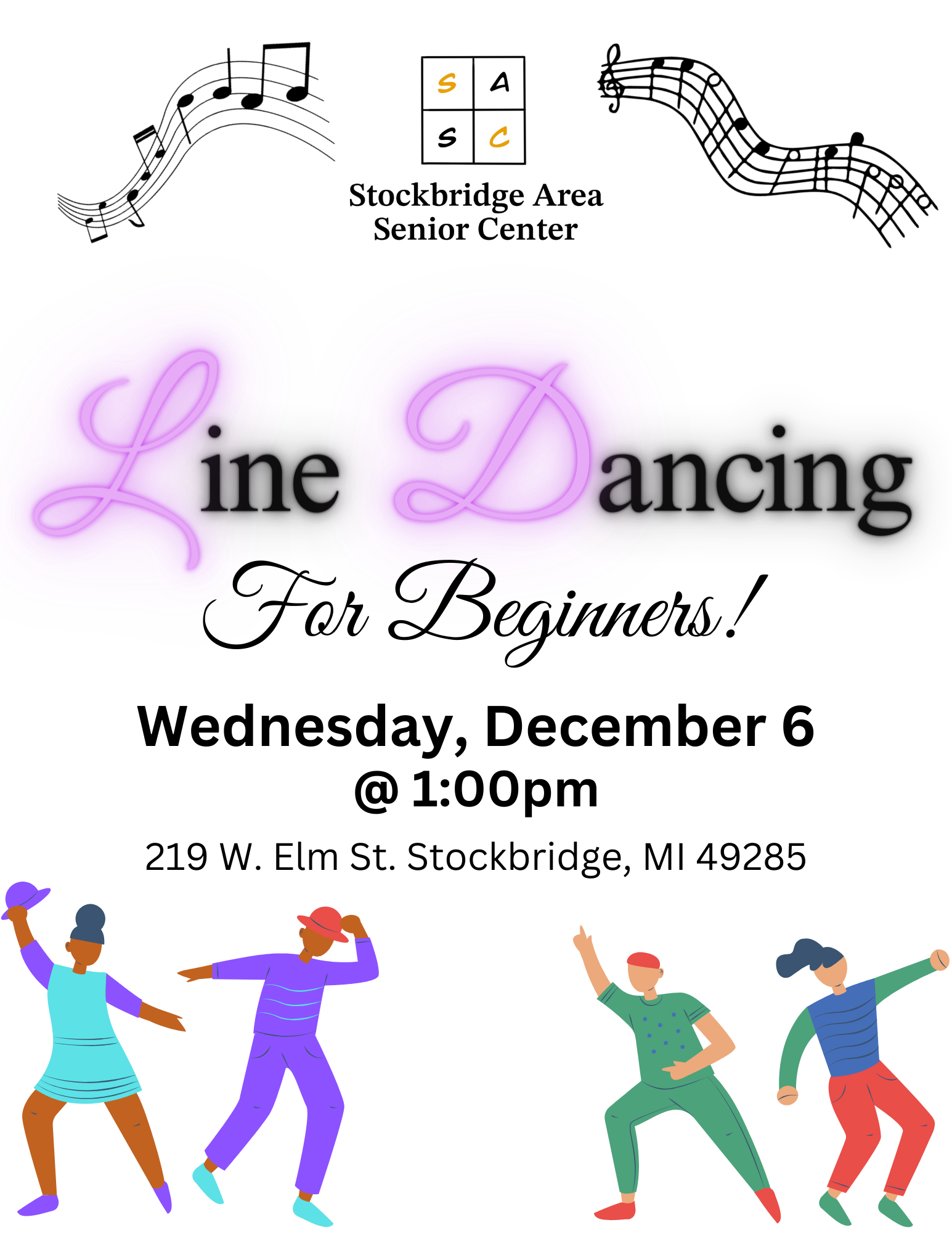 Line Dancing for Beginners – Welcome to The Stockbridge Area Senior Center